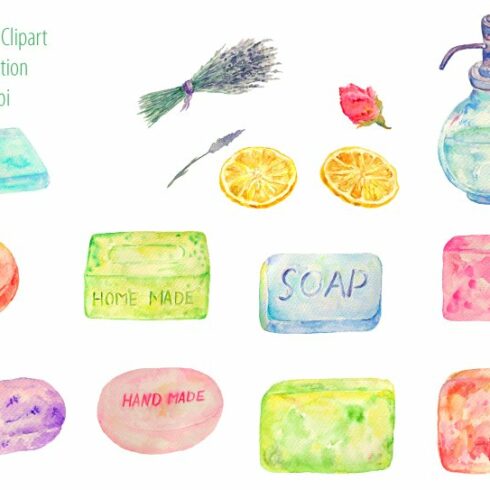 Watercolour Soap Clipart | Master Bundles