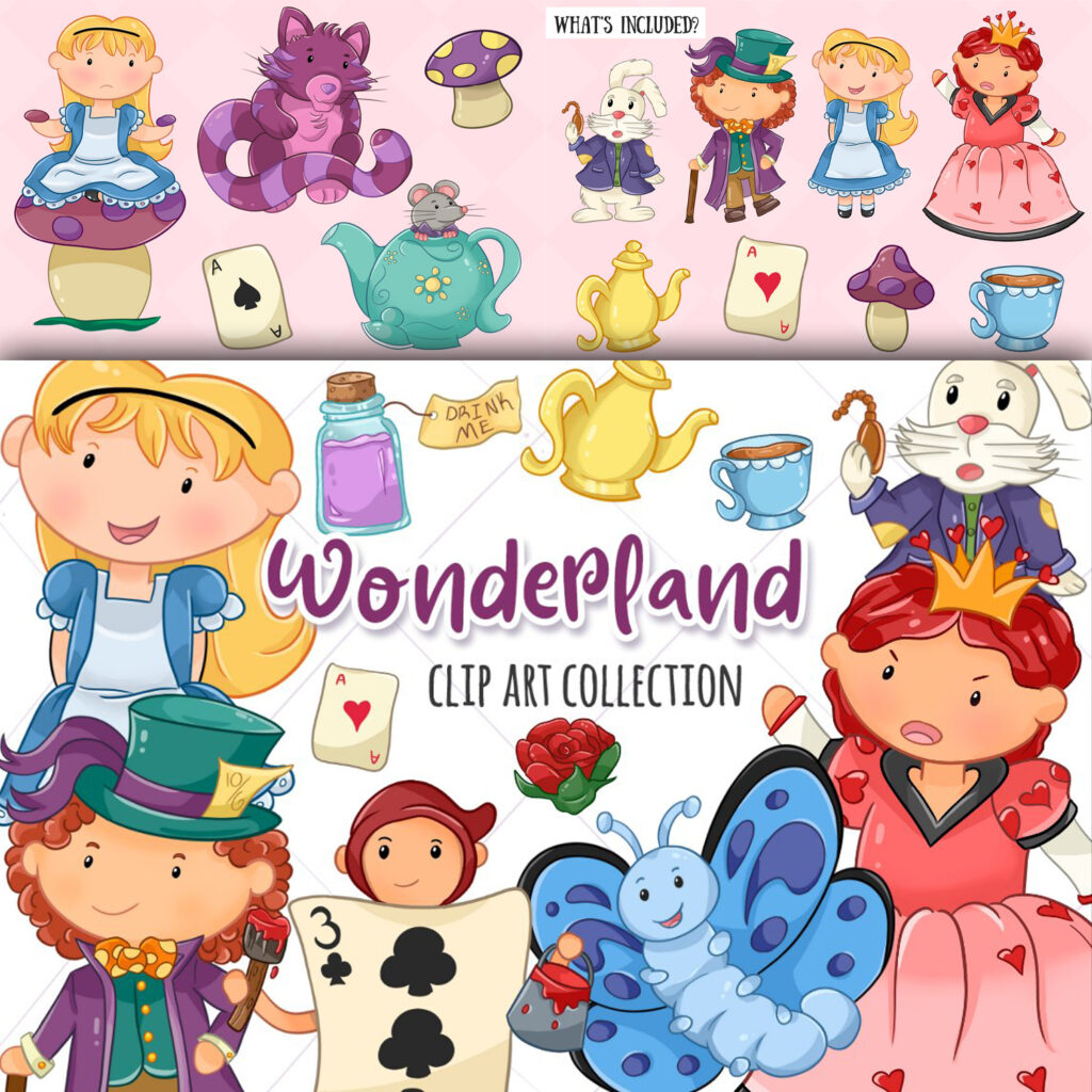 Wonderland Story Book Clip Art Set – MasterBundles