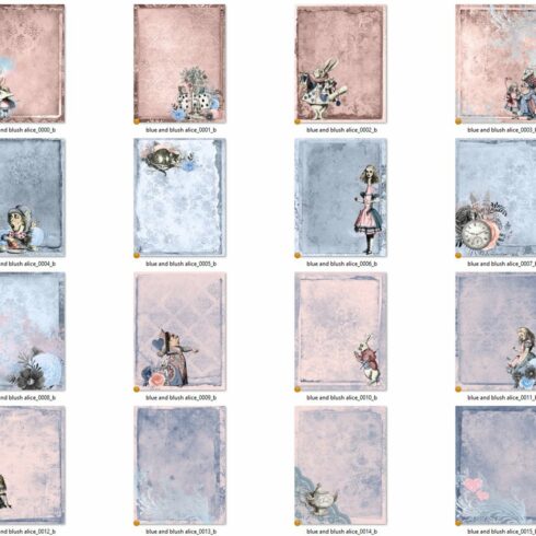 Dusty Blue and Blush Pink Alice In Wonderland Journal Paper | Master ...