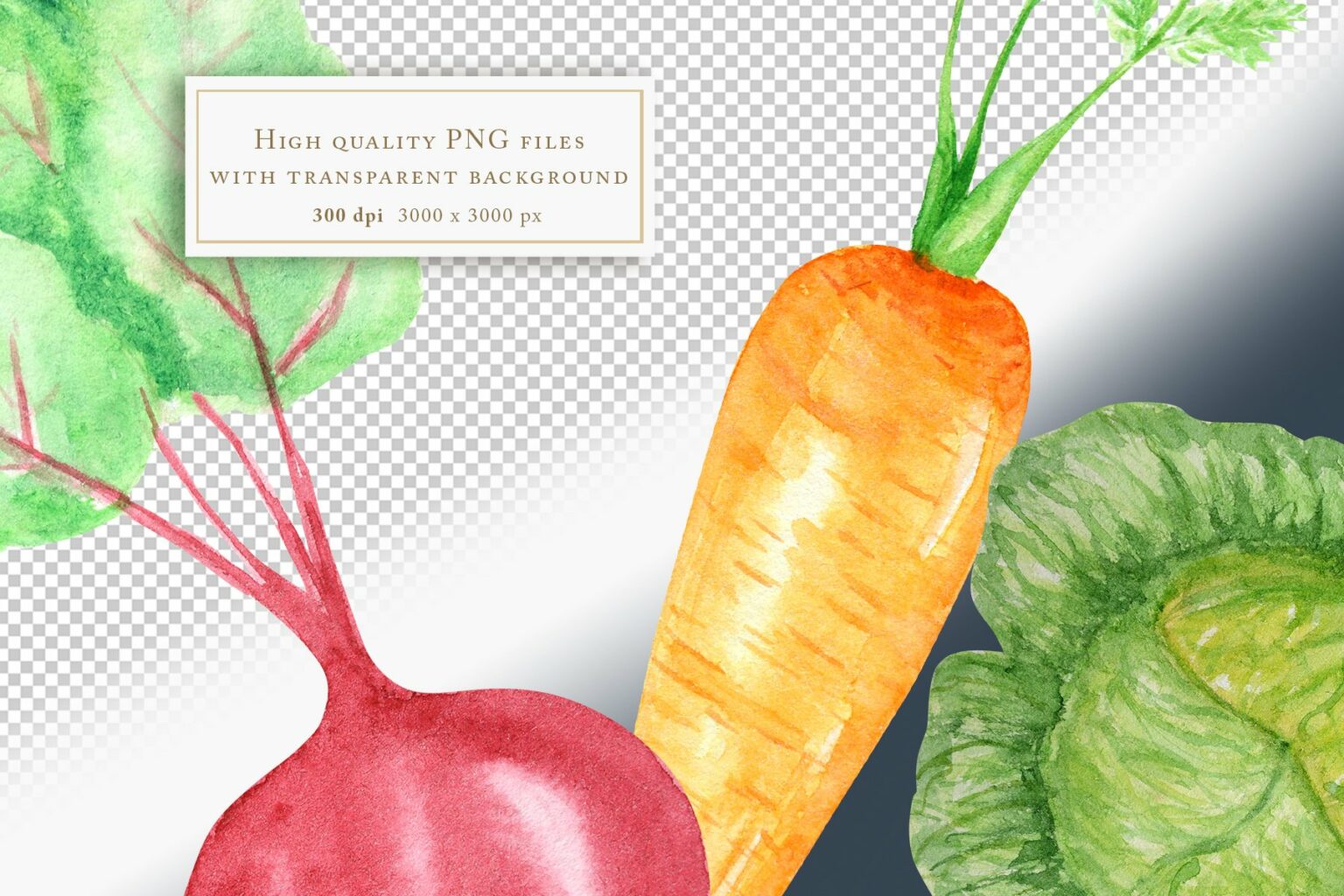 Vegetables Watercolor Clipart & Pattern - Healthy Vegan Food | Master ...