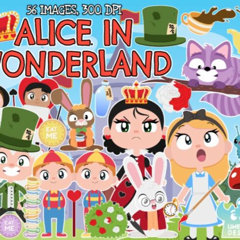 Alice In Wonderland Clipart - Lime And Kiwi Designs | MasterBundles