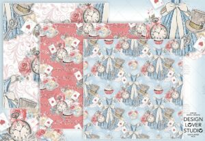 Alice In Wonderland Digital Paper | Master Bundles
