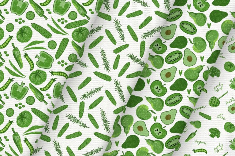 GREEN FOOD – Objects And Patterns Pack – MasterBundles