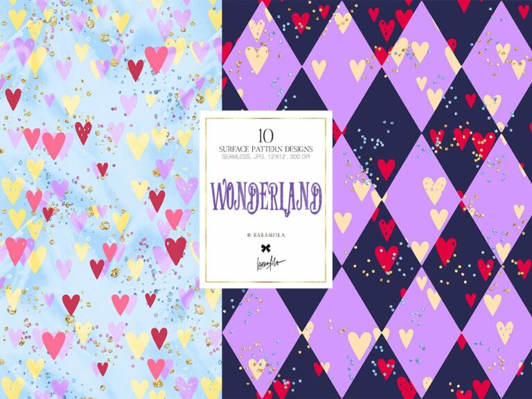 Alice In Wonderland Basic Patterns – MasterBundles