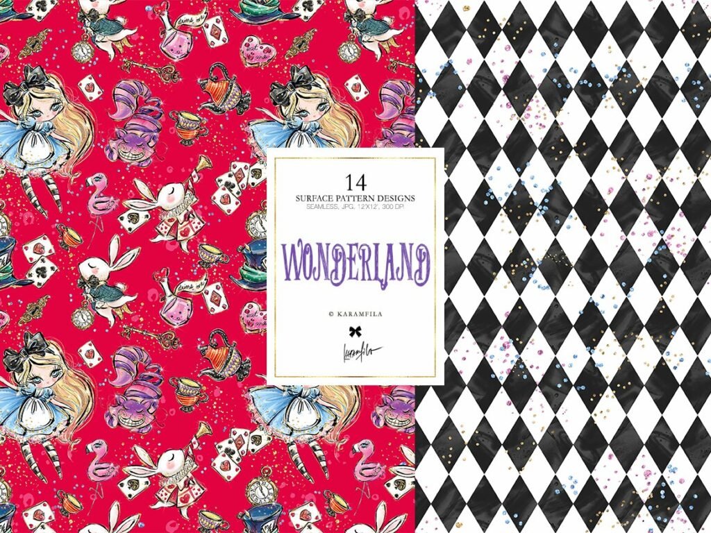 Alice In Wonderland Patterns – MasterBundles