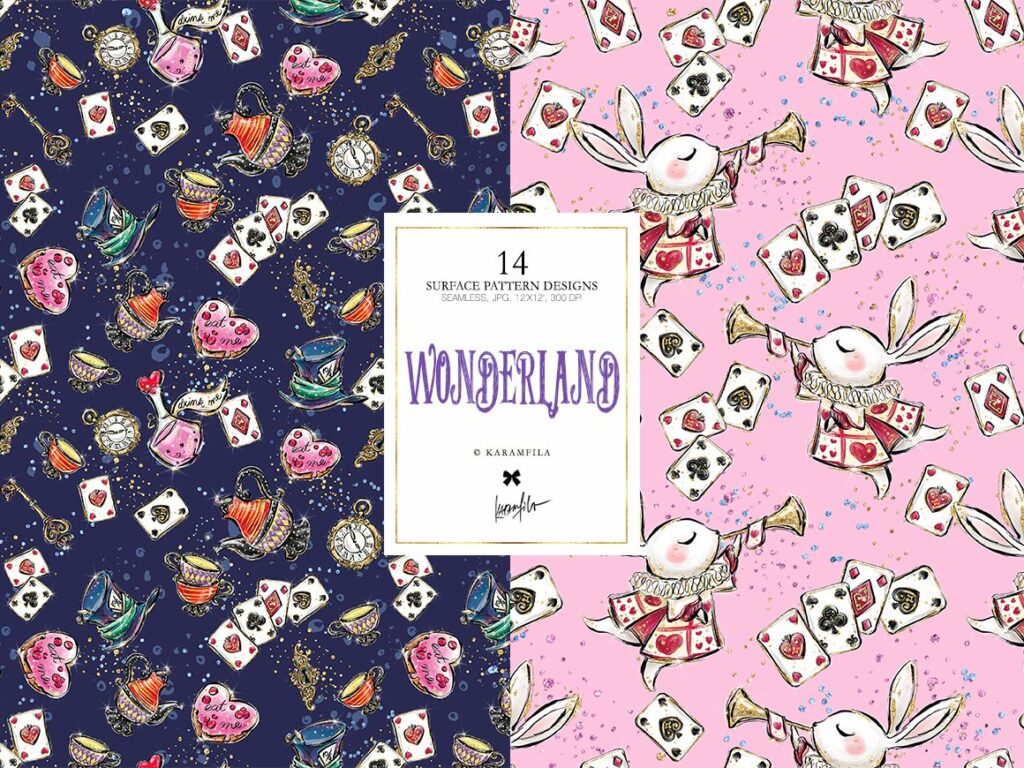 Alice In Wonderland Patterns – MasterBundles
