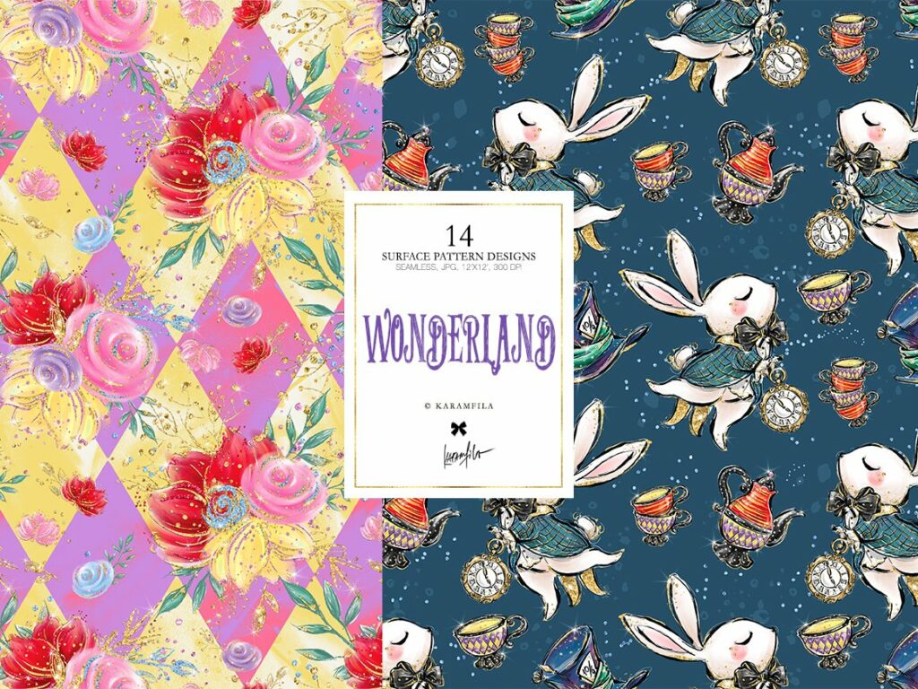 Alice In Wonderland Patterns – MasterBundles