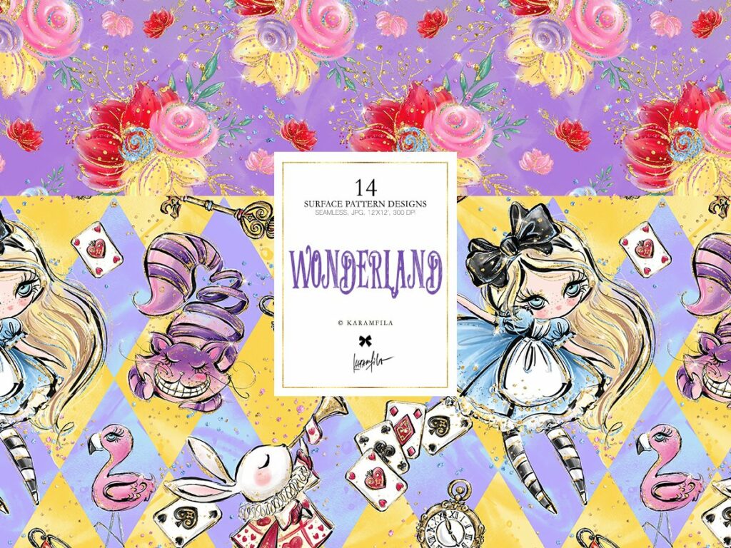 Alice In Wonderland Patterns – MasterBundles