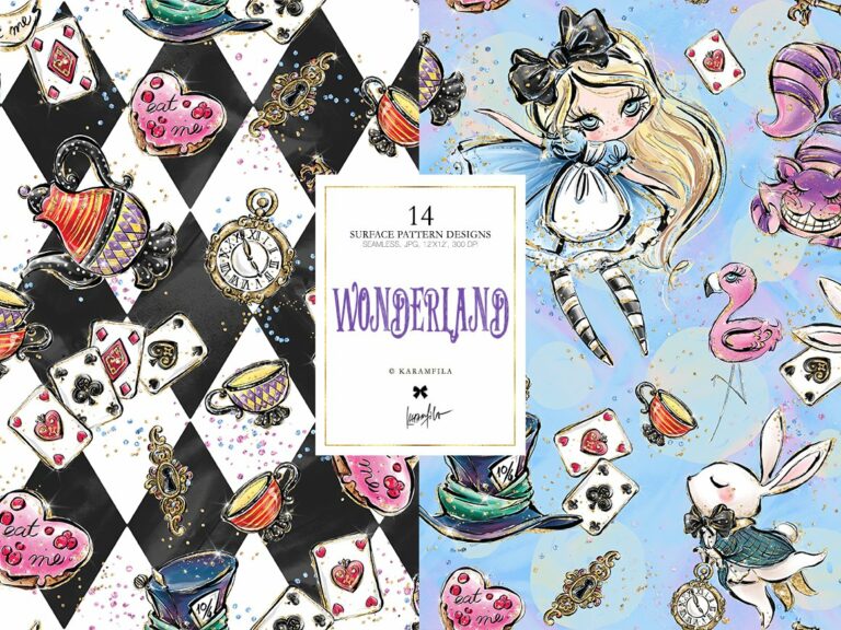 Alice In Wonderland Patterns – MasterBundles
