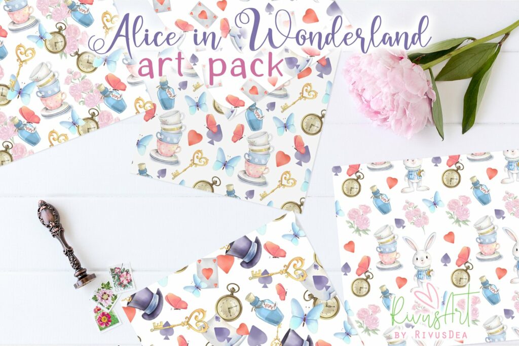 Alice In Wonderland PNG Clipart. Watercolor Alice Art Bundle ...