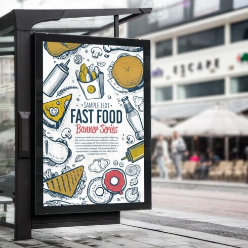 Fast Food Hand Draw Illustration Set | Master Bundles