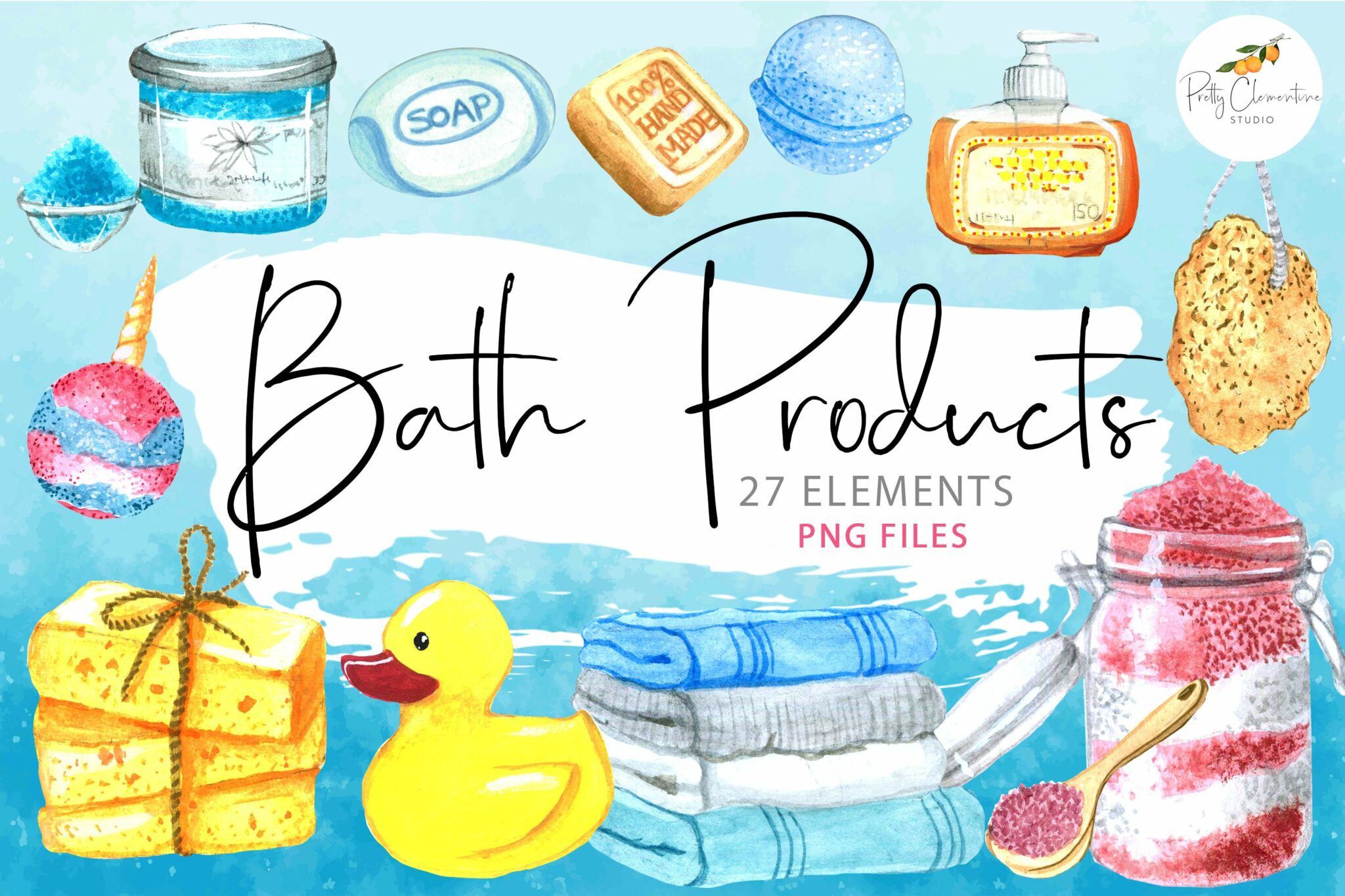 Watercolor Bath Products Clipart | Watercolor Handmade Soaps ...