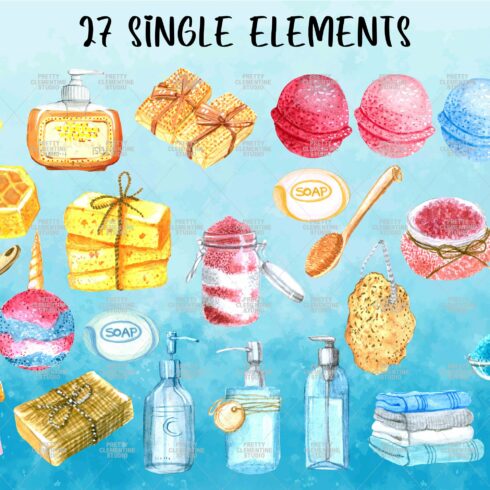 Watercolor Bath Products Clipart | Watercolor Handmade Soaps | Master ...
