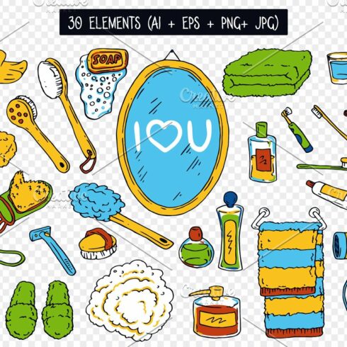 Bathroom Elements Collection | MasterBundles