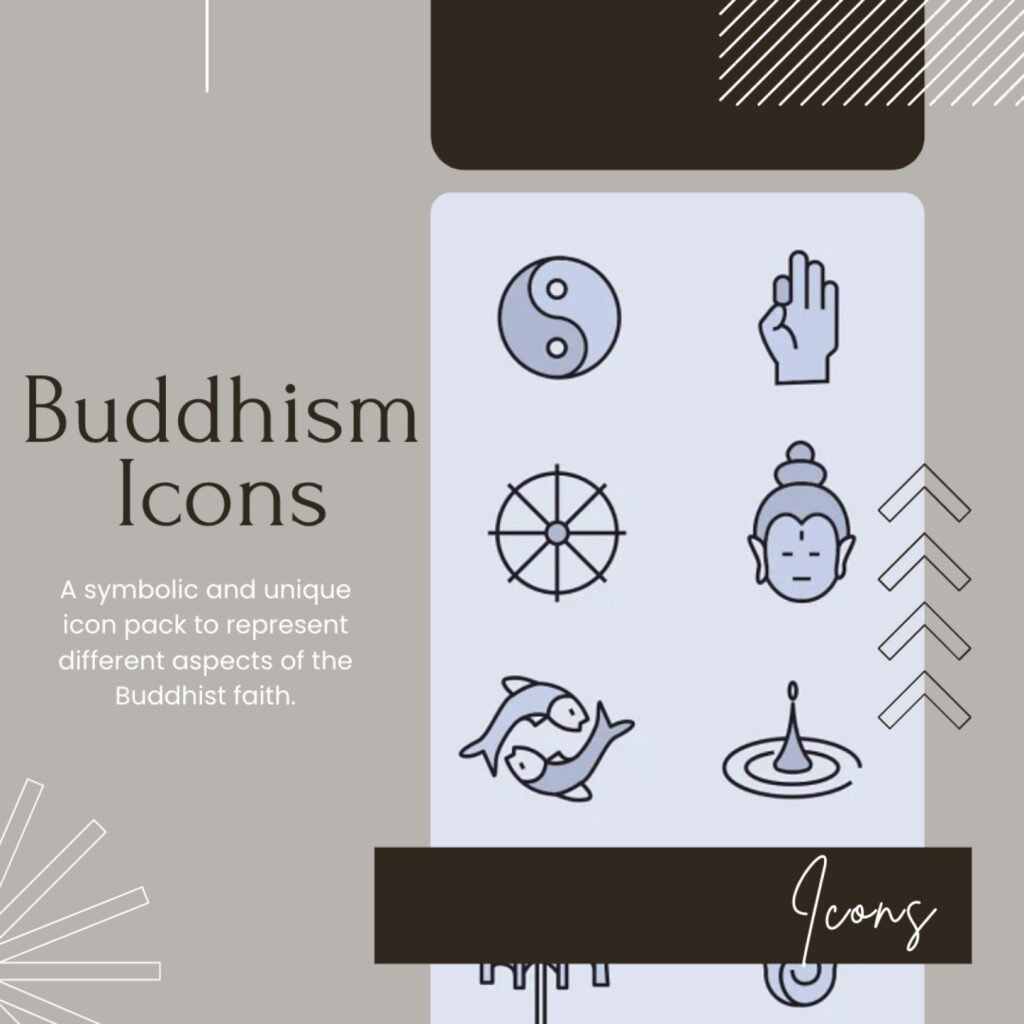 30 Buddhism Icons – MasterBundles