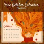 10 Free Editable October Calendars – MasterBundles