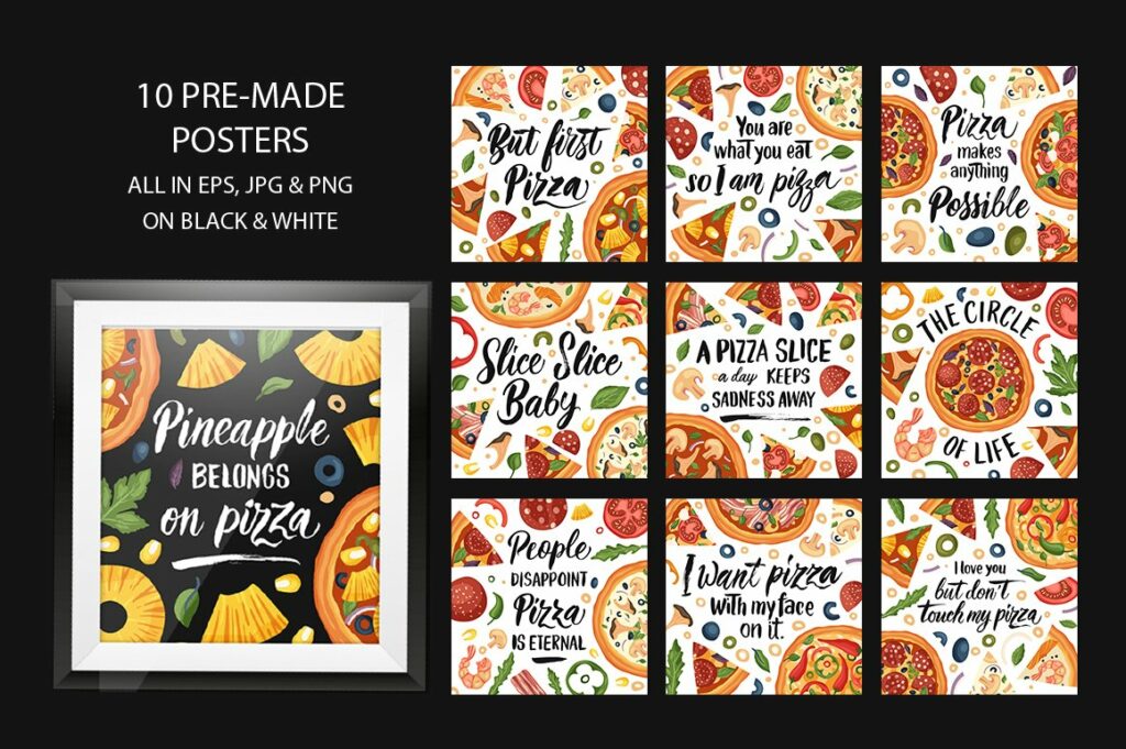 Pizza Set. Creator Ready Designs. – MasterBundles
