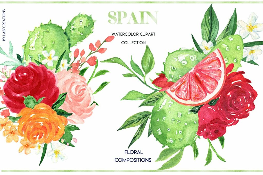 Spain. Tiles Watercolor Clipart – MasterBundles