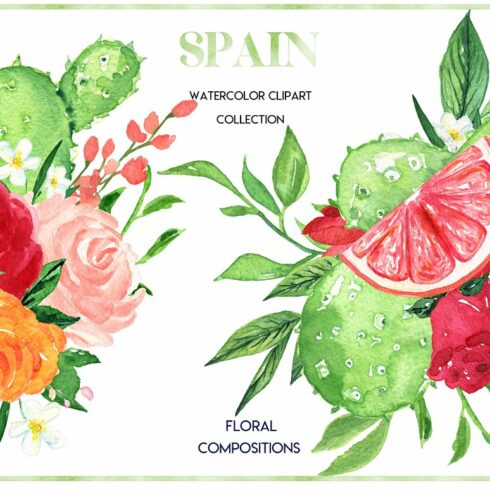 Spain. Tiles Watercolor Clipart | Master Bundles