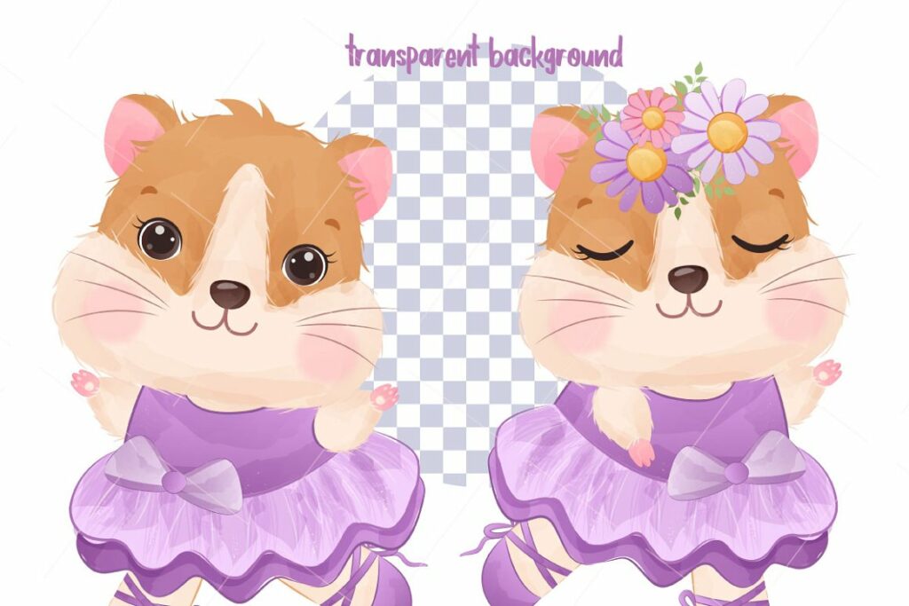 Cute Dancing Hamster Clip-Art Set – MasterBundles