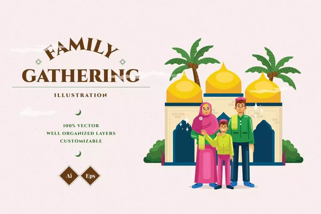 Family Gathering Illustration – MasterBundles