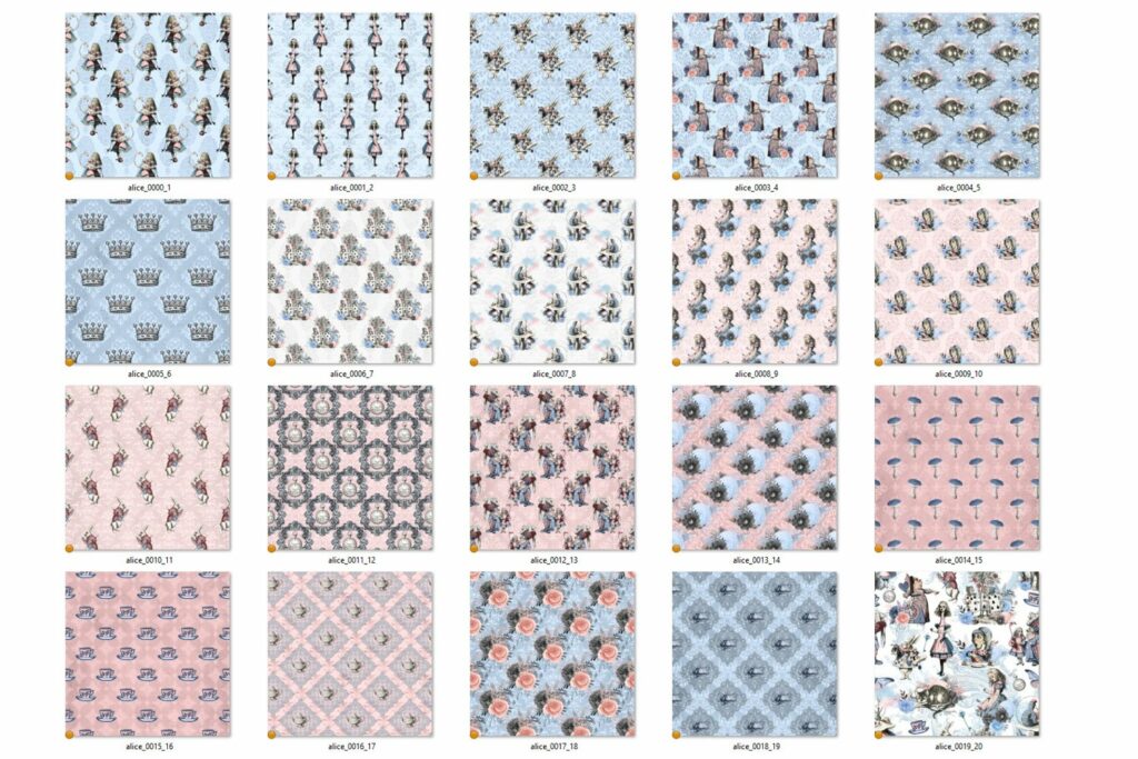 Alice In Wonderland Blue And Blush Digital Paper – MasterBundles