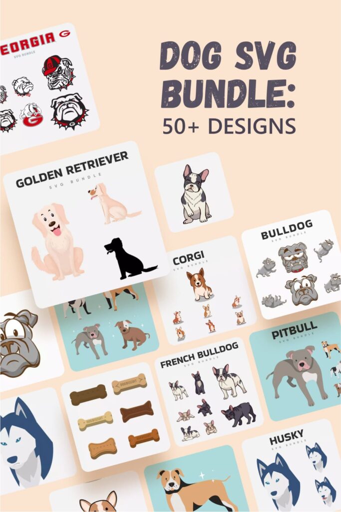 Dog SVG Bundle: 50+ Designs – MasterBundles