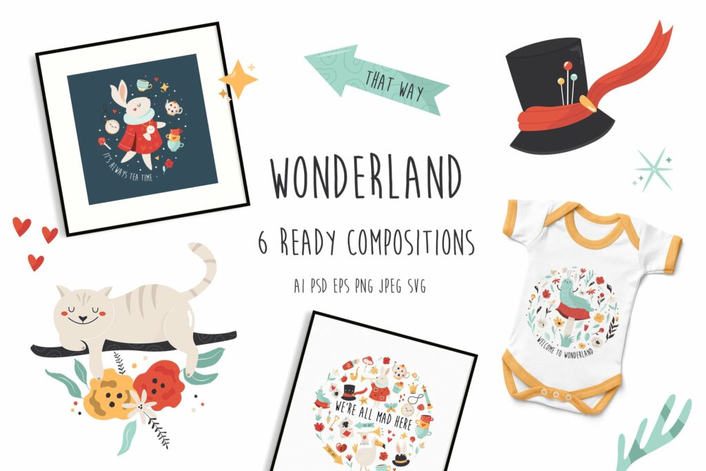 Alice In Wonderland - Colorful Designs SVG PNG JPEG EPS AI – MasterBundles