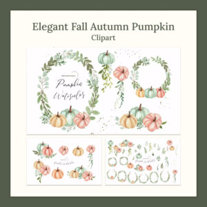 Elegant Fall Autumn Pumpkin Clipart – MasterBundles