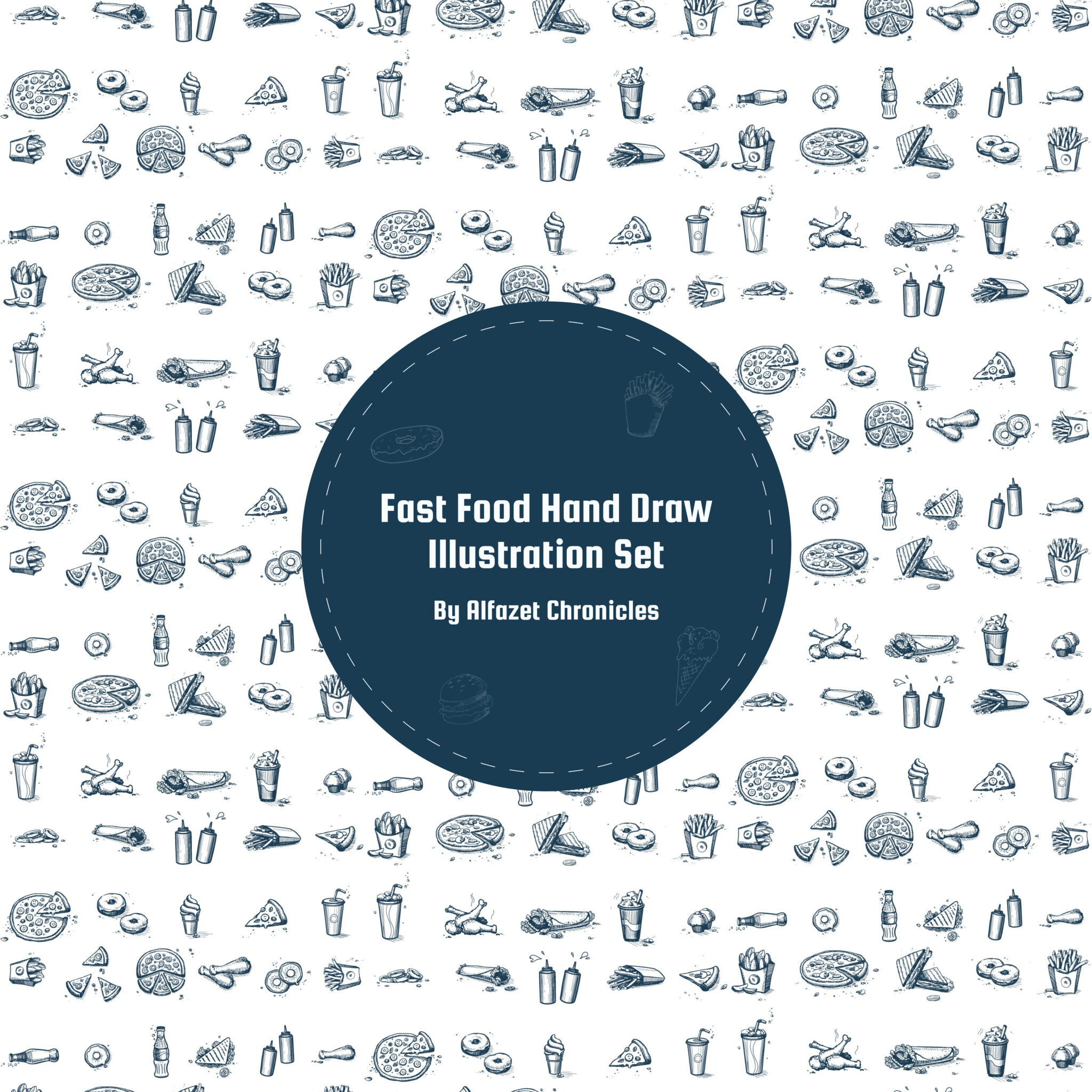 Fast Food Hand Draw Illustration Set – MasterBundles