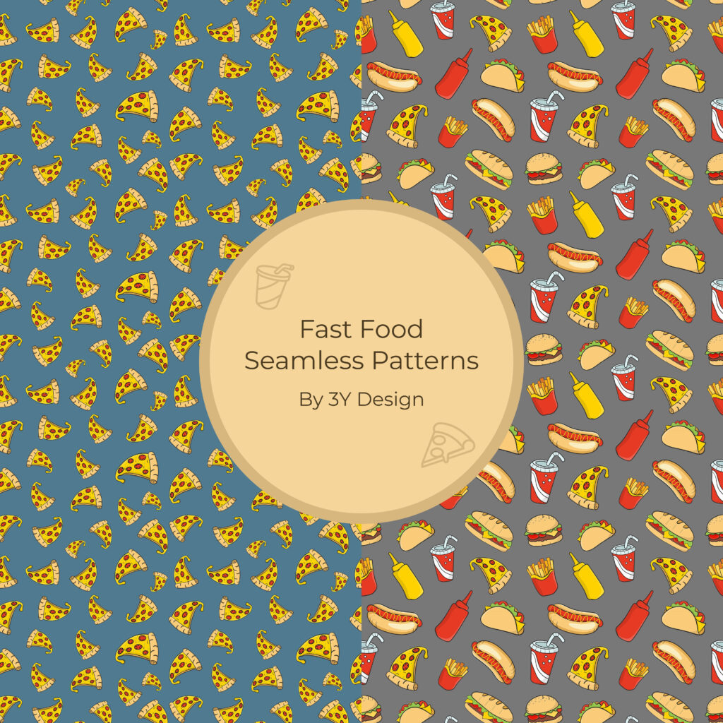 Fast Food Seamless Patterns – MasterBundles