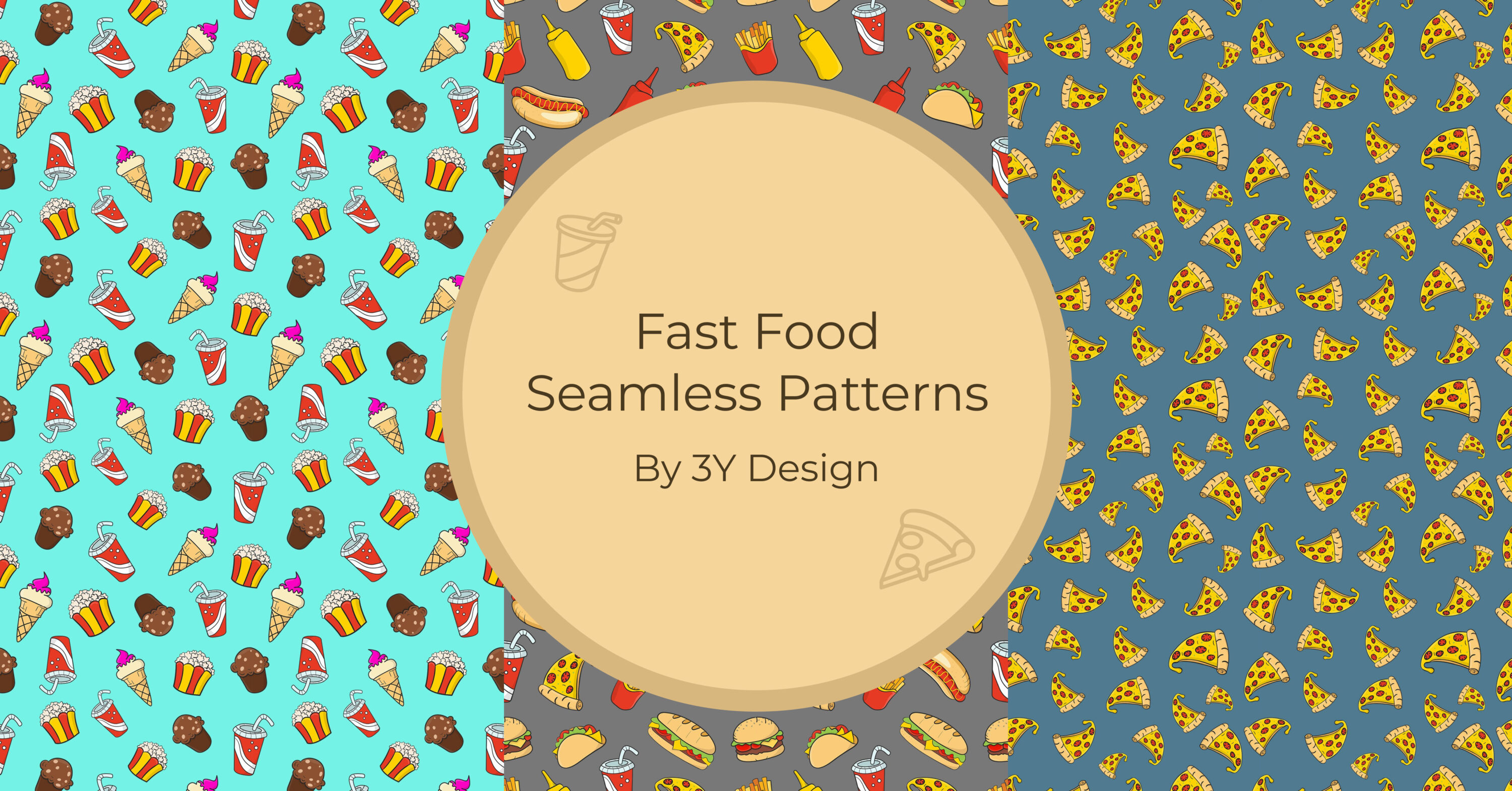 Fast Food Seamless Patterns – MasterBundles