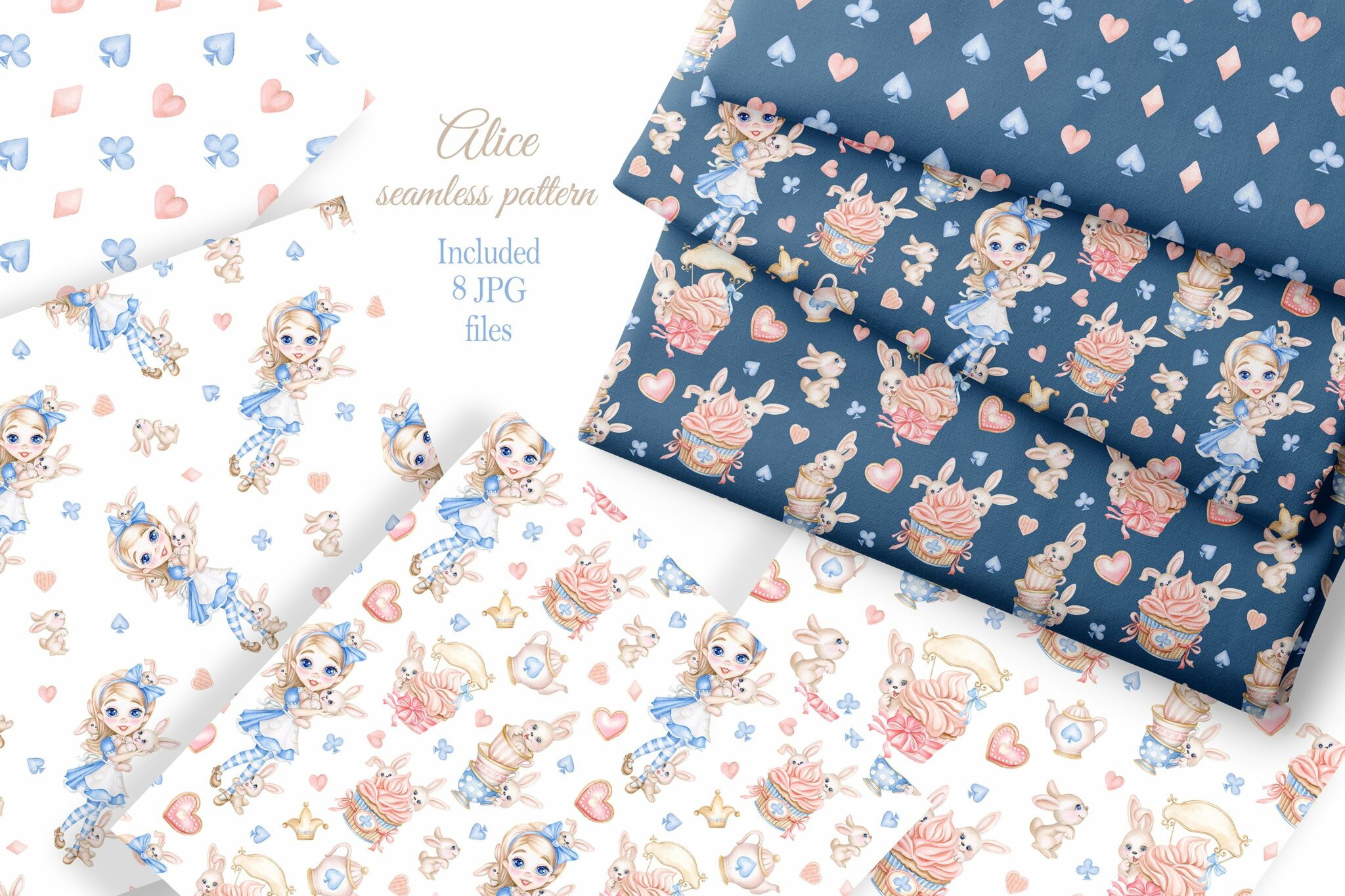 Alice In Wonderland Digital Paper Tea Party Seamless Pattern – MasterBundles