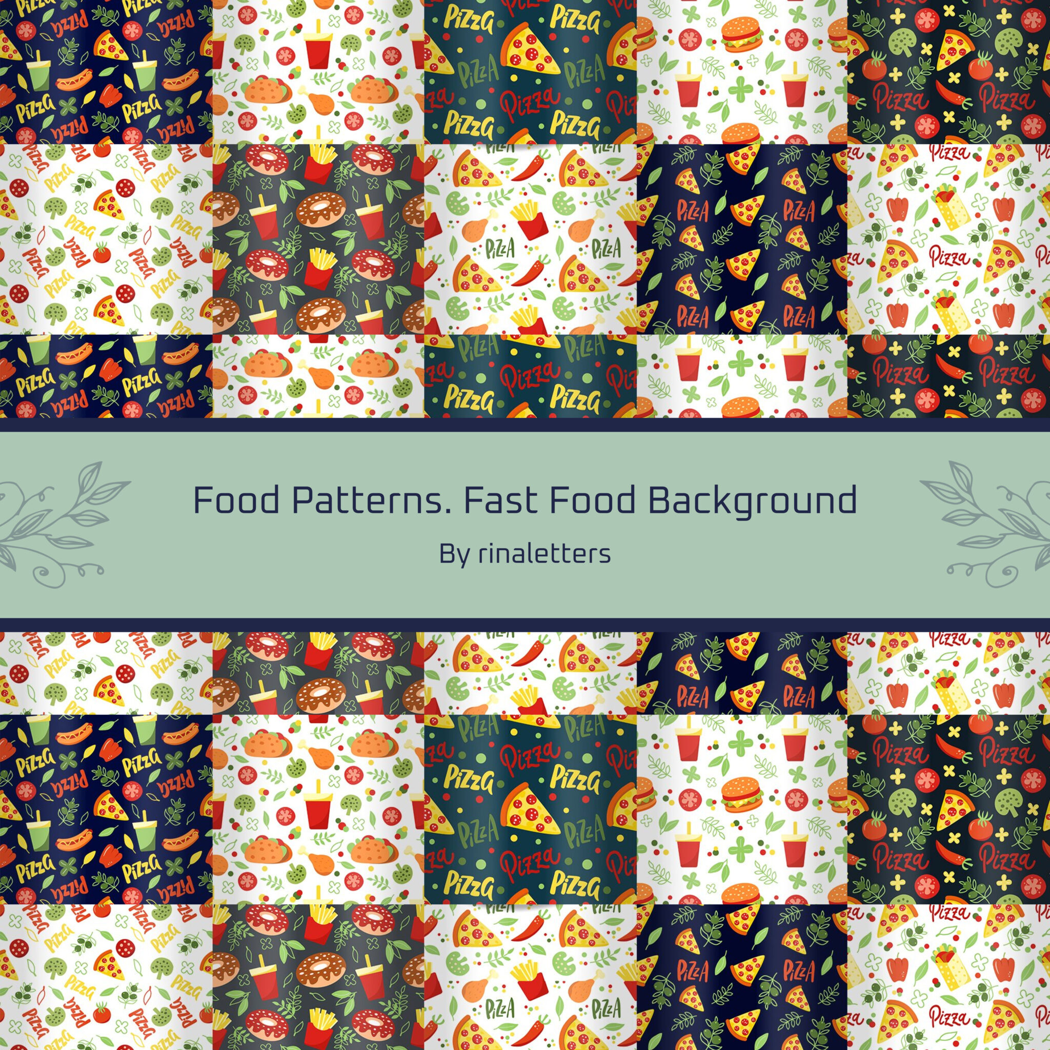 Food Patterns. Fast Food Background – MasterBundles