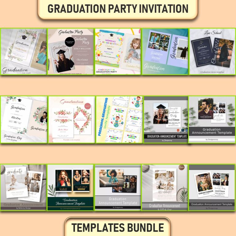 Graduation Party Invitation Templates Bundle – MasterBundles