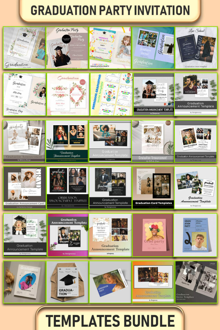 Graduation Party Invitation Templates Bundle | Master Bundles