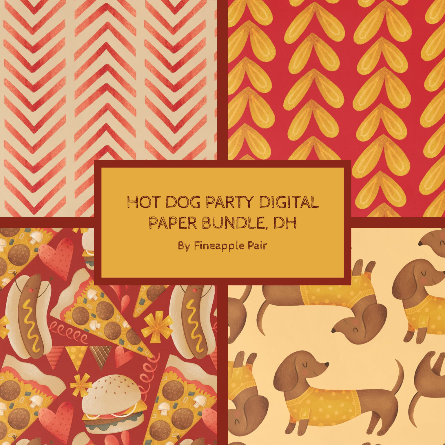 Hot Dog Party Digital Paper Bundle – MasterBundles