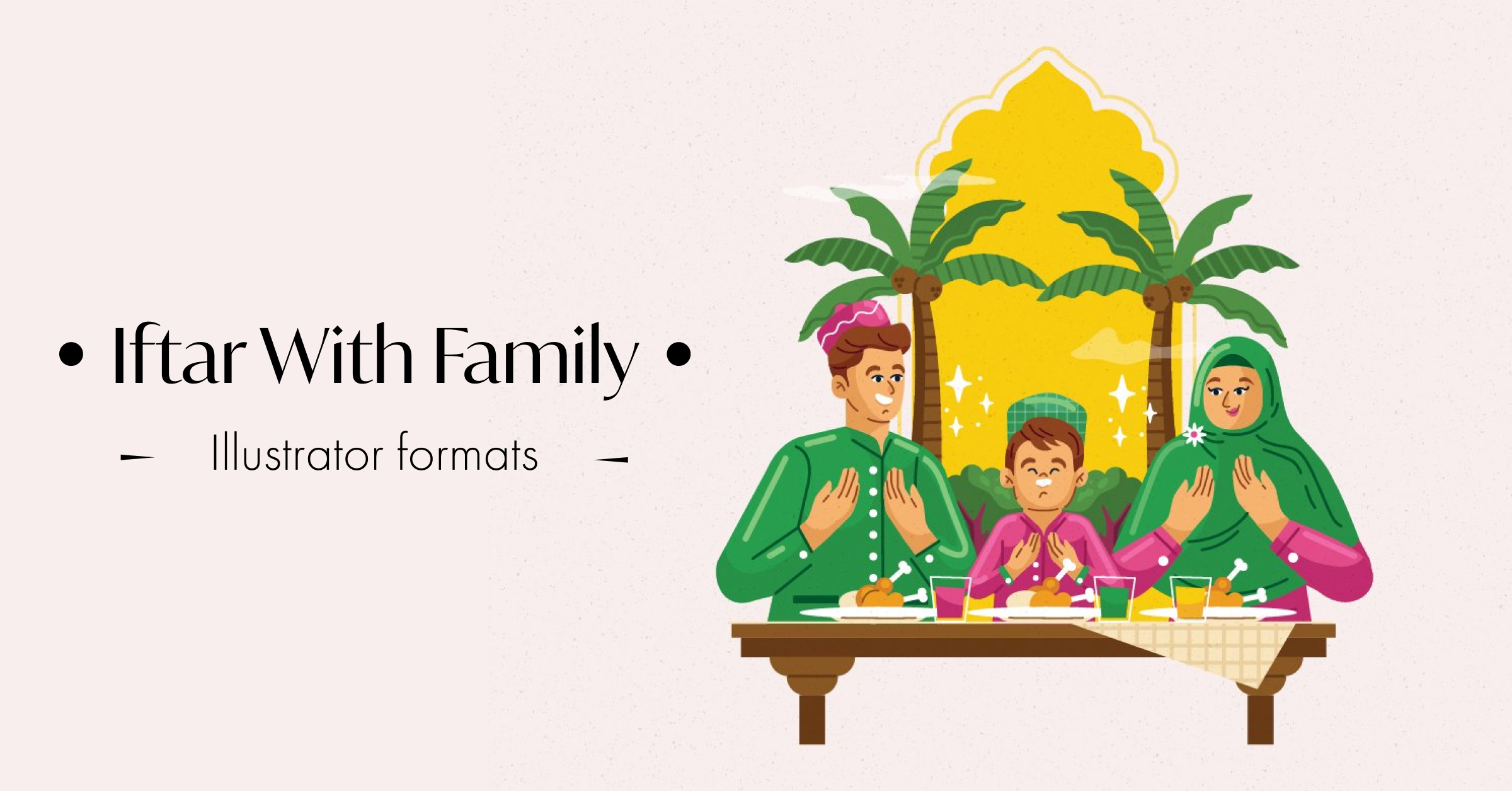 Iftar With Family Illustration – MasterBundles