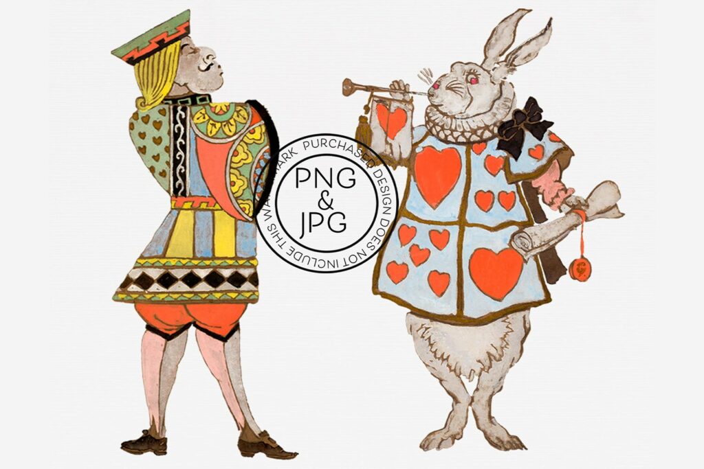 Alice In Wonderland Vintage Clipart Bundle Of 6, PNG & JPG – MasterBundles