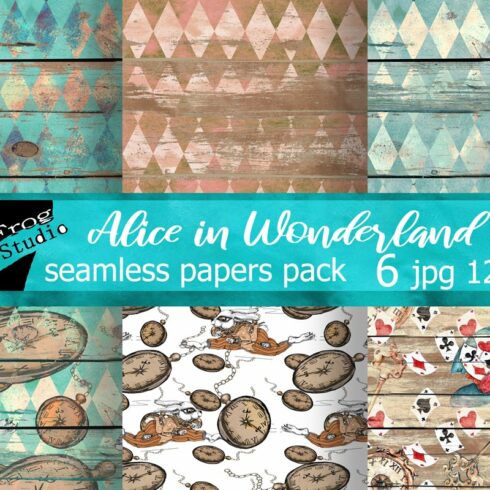 Alice In Wonderland Repeat Patterns Set | Master Bundles