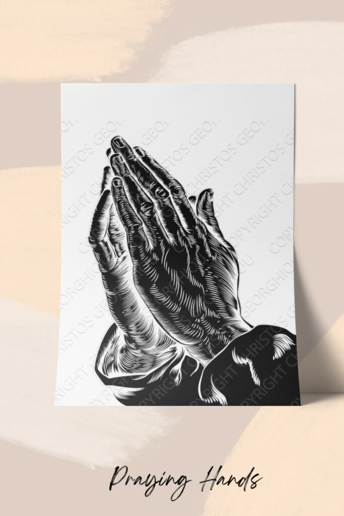 Praying Hands Illustration – MasterBundles