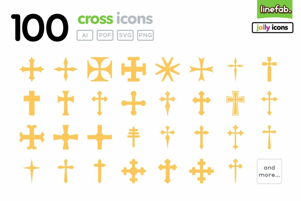 100 Cross Icons - Jolly Icon Series – MasterBundles