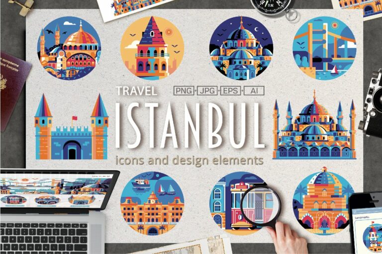 Travel Istanbul Icons And Elements – MasterBundles