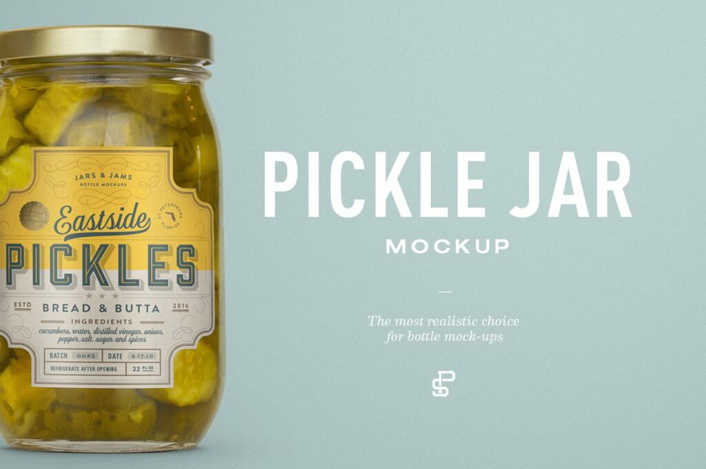 Photo-Realistic Pickle Jar Mockup – MasterBundles