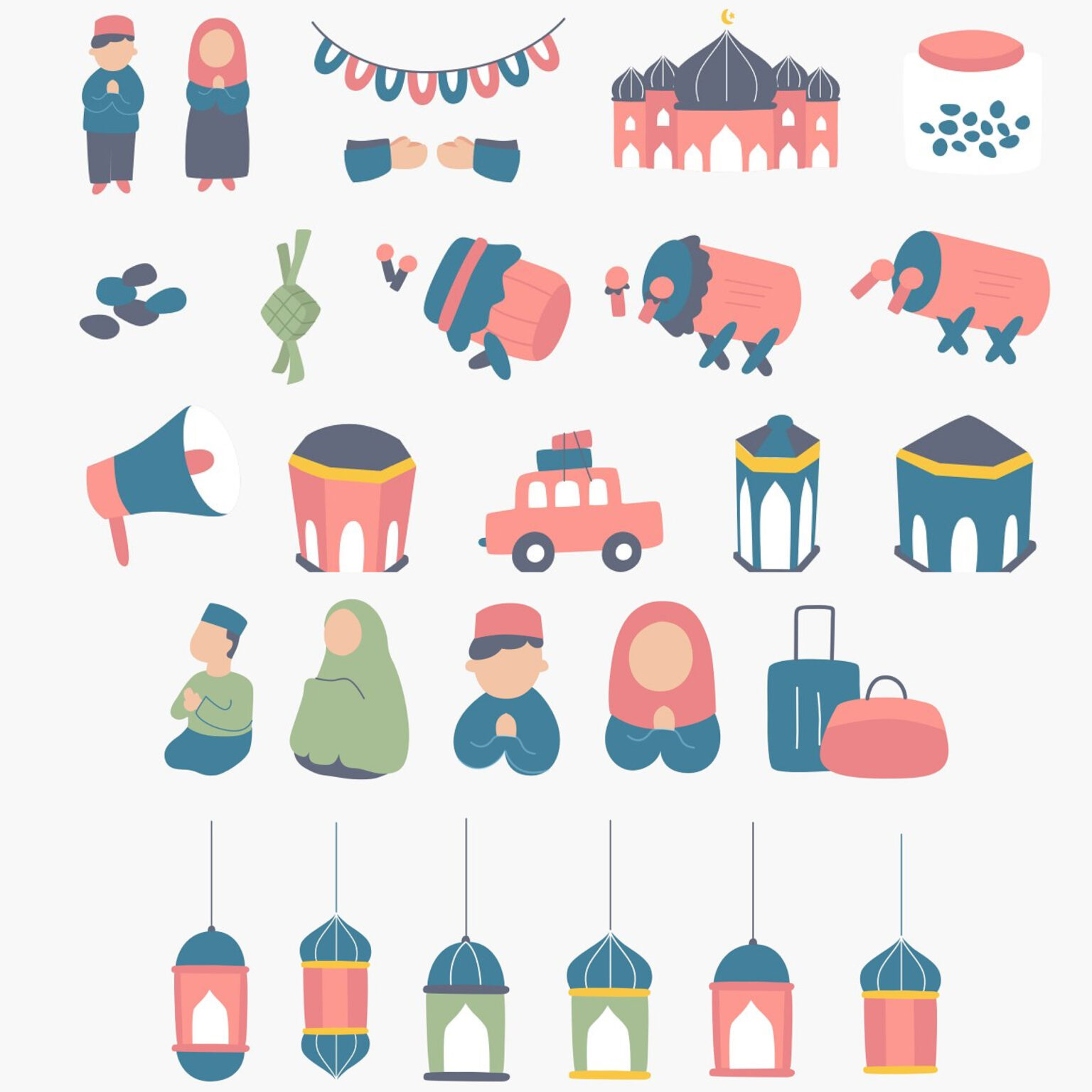 Ramadan Elements Illustration Set – MasterBundles