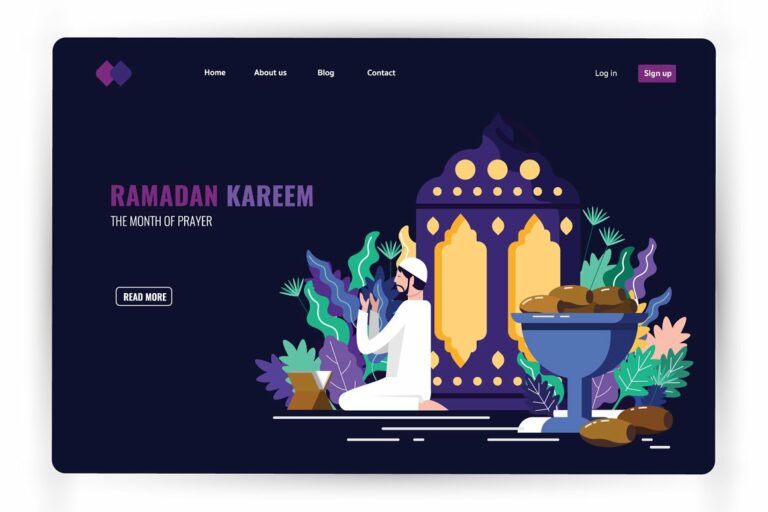 Ramadan Illustration And Web Header – MasterBundles