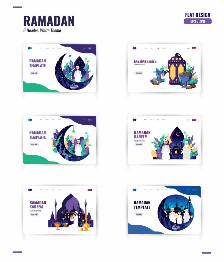 Ramadan Illustration And Web Header – MasterBundles