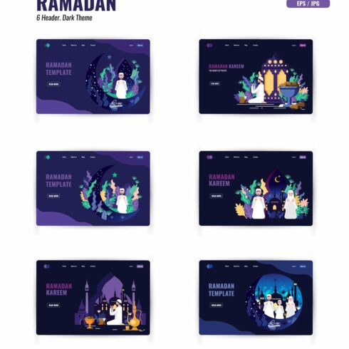 Ramadan Illustration And Web Header | Master Bundles
