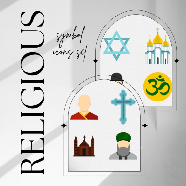Religious Symbol Icons Set, Flat Sty – MasterBundles