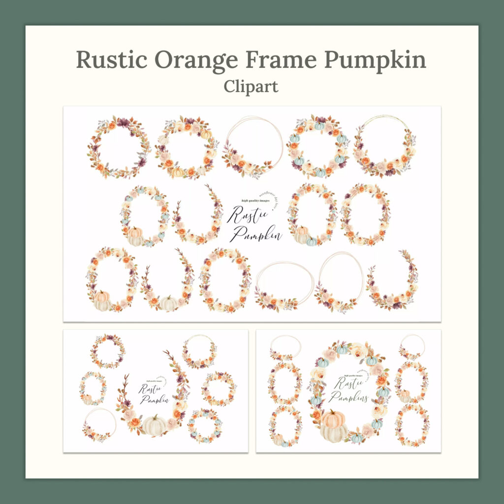 Rustic Orange Frame Pumpkin Clipart – MasterBundles